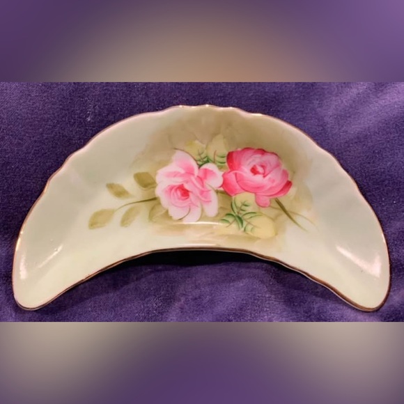 Accents | Vintage Lefton China Crescent Bone Dish Gold Trim 378 | Poshmark